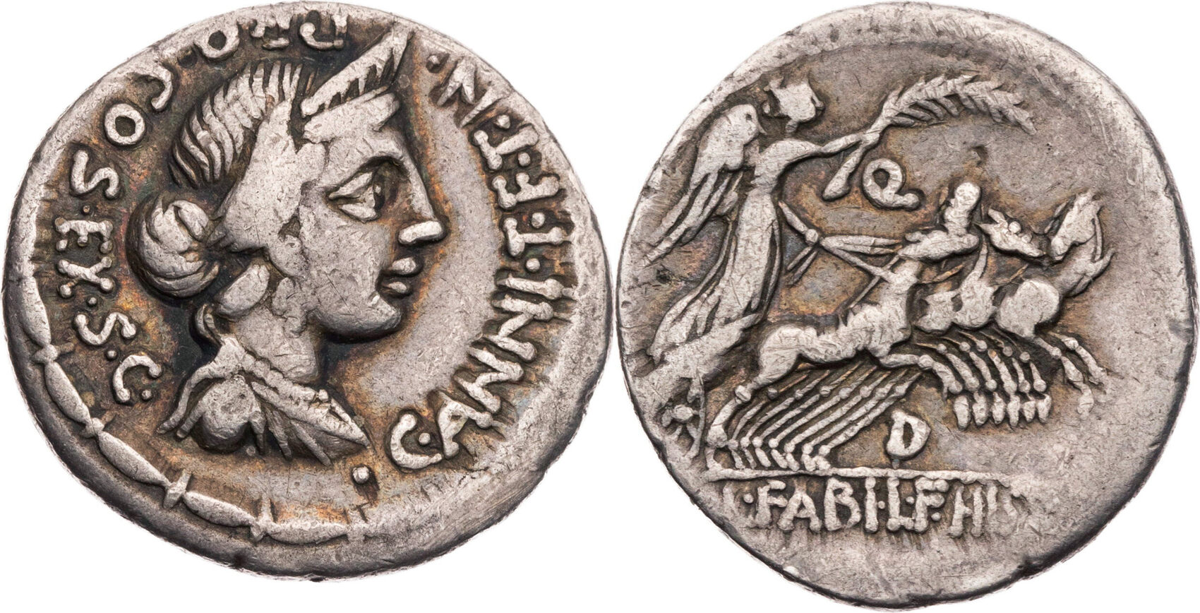 Römische Republik Denar 82/81 v. Chr. C. Annius und L. Fabius ...