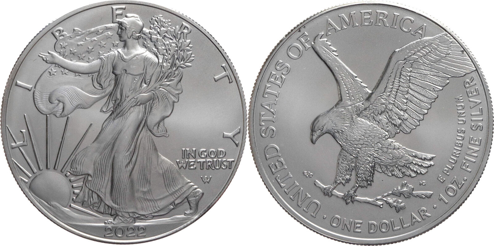 USA 1 Dollar 2022 W American Silver Eagle - 1 Unze Feinsilber UNC | MA-Shops