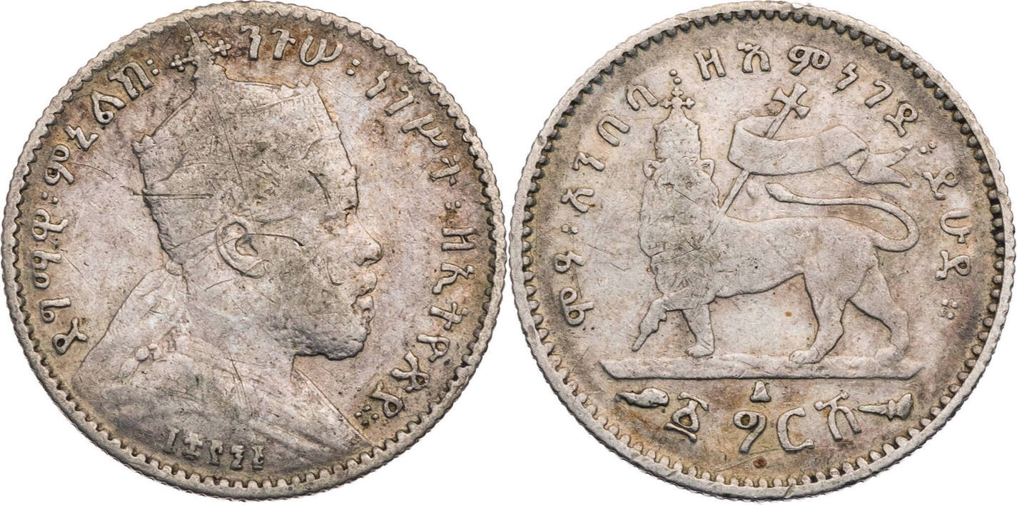 Äthiopien 1 Gersh 1903 A (1895) Menelik II. (1889-1913) - Kursmünze (1895-1903) F-VF | MA-Shops