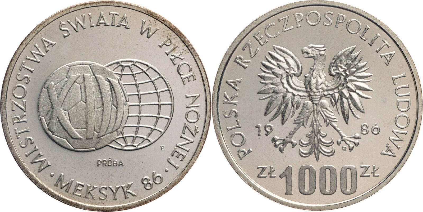 Polen 1000 Zloty Auf Die Fu ballweltmeisterschaft 1986 Probe Proof polen-1000-zloty-auf-die-fu-ballweltmeisterschaft-1986-probe-proof