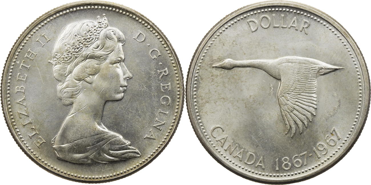 Kanada 1 Dollar 1967 Elizabeth II. - Wildgans EF Kratzer | MA-Shops