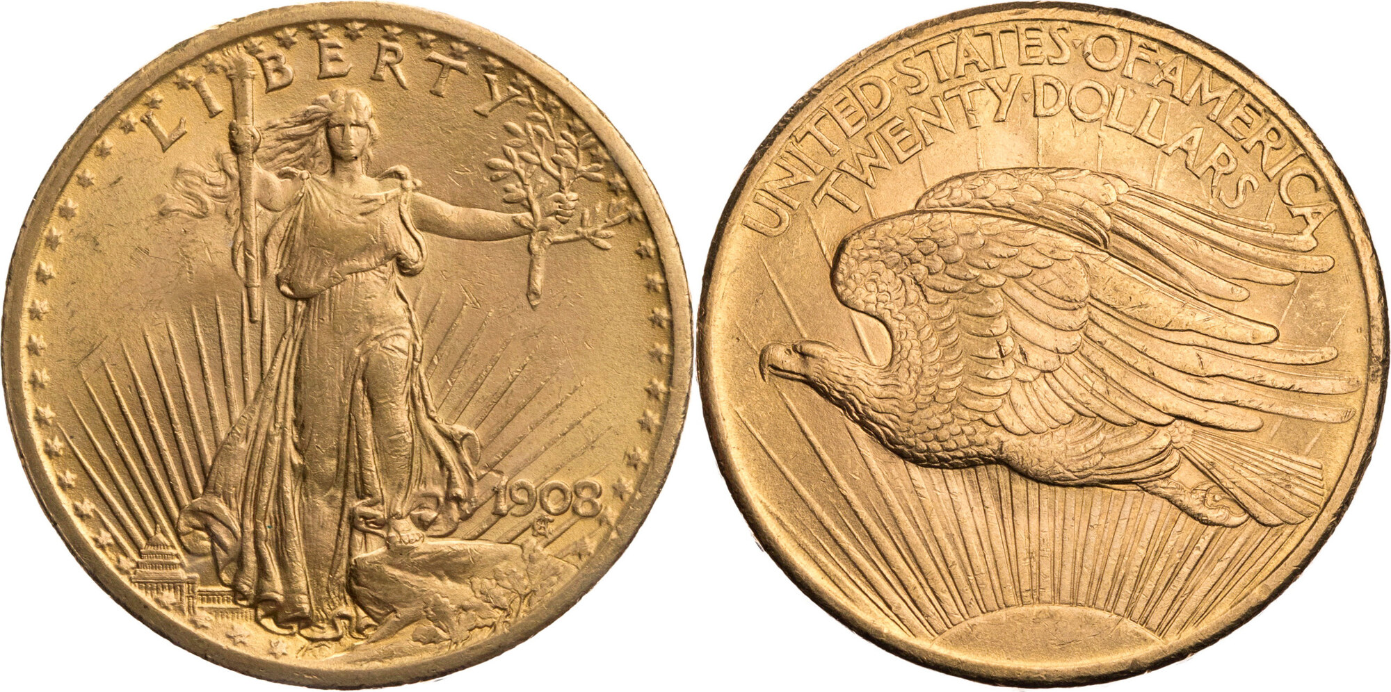 USA 20 Dollars 1908 Saint-Gaudens - Double Eagle VF-EF | MA-Shops