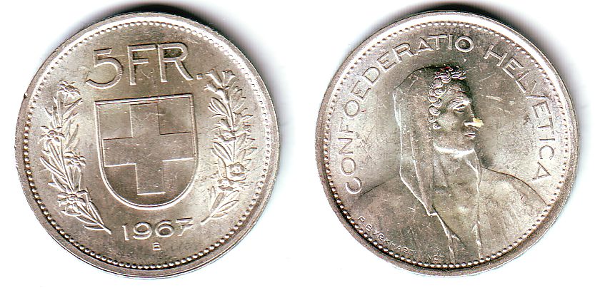 Schweiz 1967 B 5 Franken UNC | MA-Shops