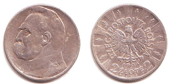 Polen 2 Zlote 1934 Jozef Pulsudski VF+ | MA-Shops