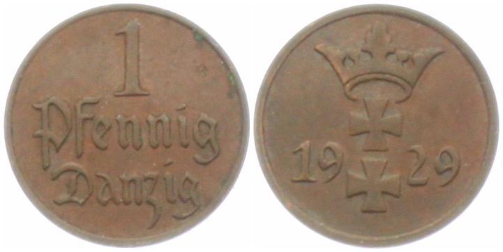 1929 1 Pfennig - Danzig UNC | MA-Shops