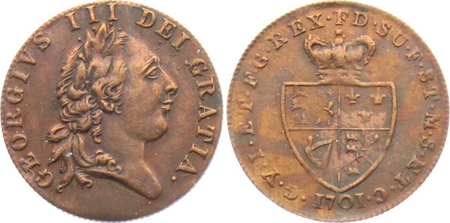 Großbritannien Token / Jeton 1701 Kopfbild George III. EF | MA-Shops