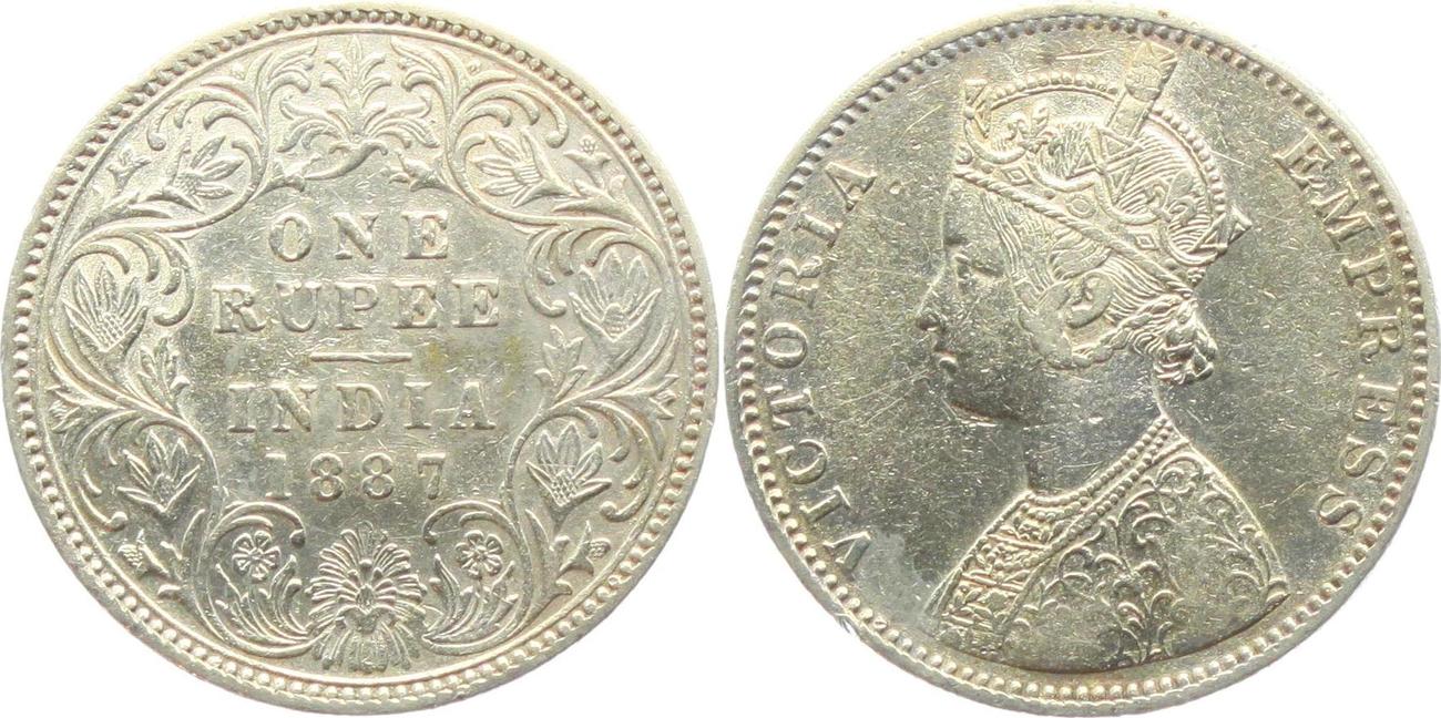 Indien 1 Rupie 1887 Victoria (1837 - 1901) VF-EF | MA-Shops