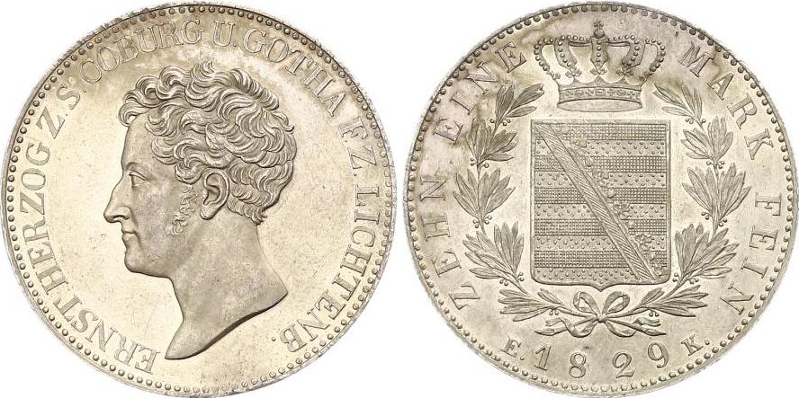 Sachsen-Coburg-Gotha Taler 1829 Herzog Ernst I. (1826-1844) CH UNC | MA ...