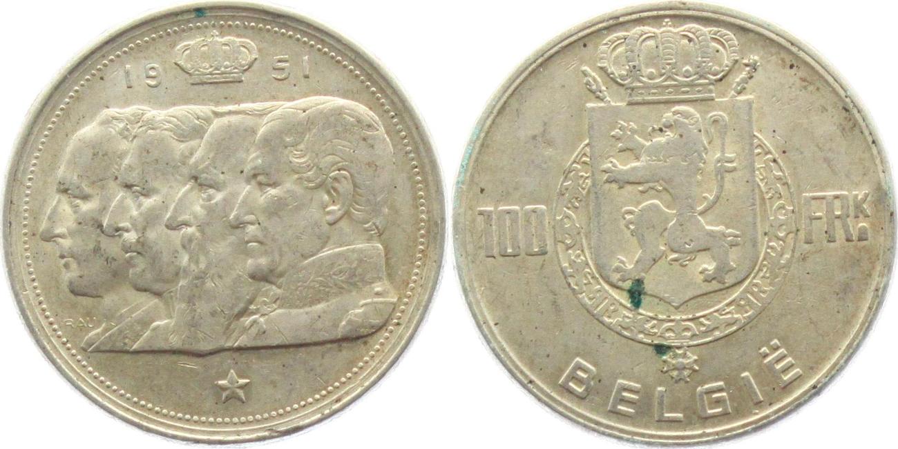 Belgien 100 Franks 1951 flämisch Belgische Könige CH UNC | MA-Shops