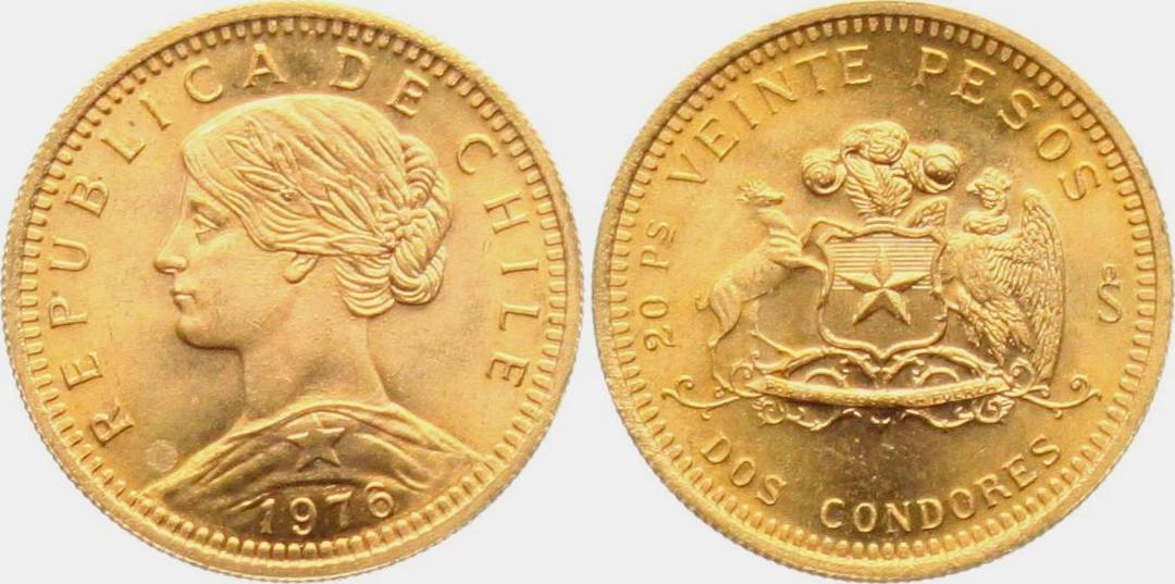 Chile 20 Pesos 1976 Libertad CH UNC | MA-Shops