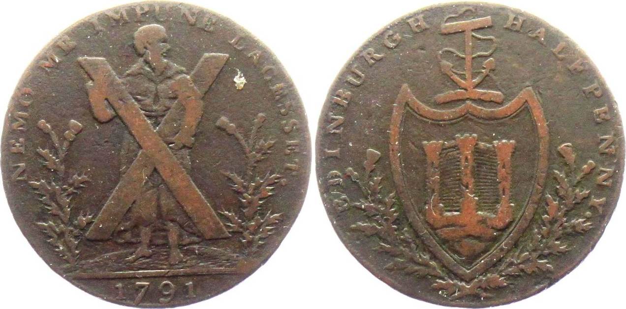 Großbritannien - Edinburgh 1/2 Penny-Token 1791 Dalton & Hammer Lothian ...
