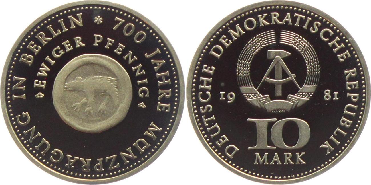 DDR 10 Mark 1981 Münze Berlin Proof Original | MA-Shops