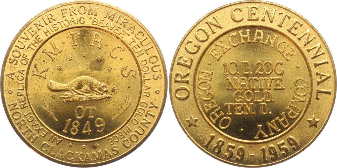 USA - Oregon Medaille 1959 / 1849 (NP Replik - Bieber - Nothern ...