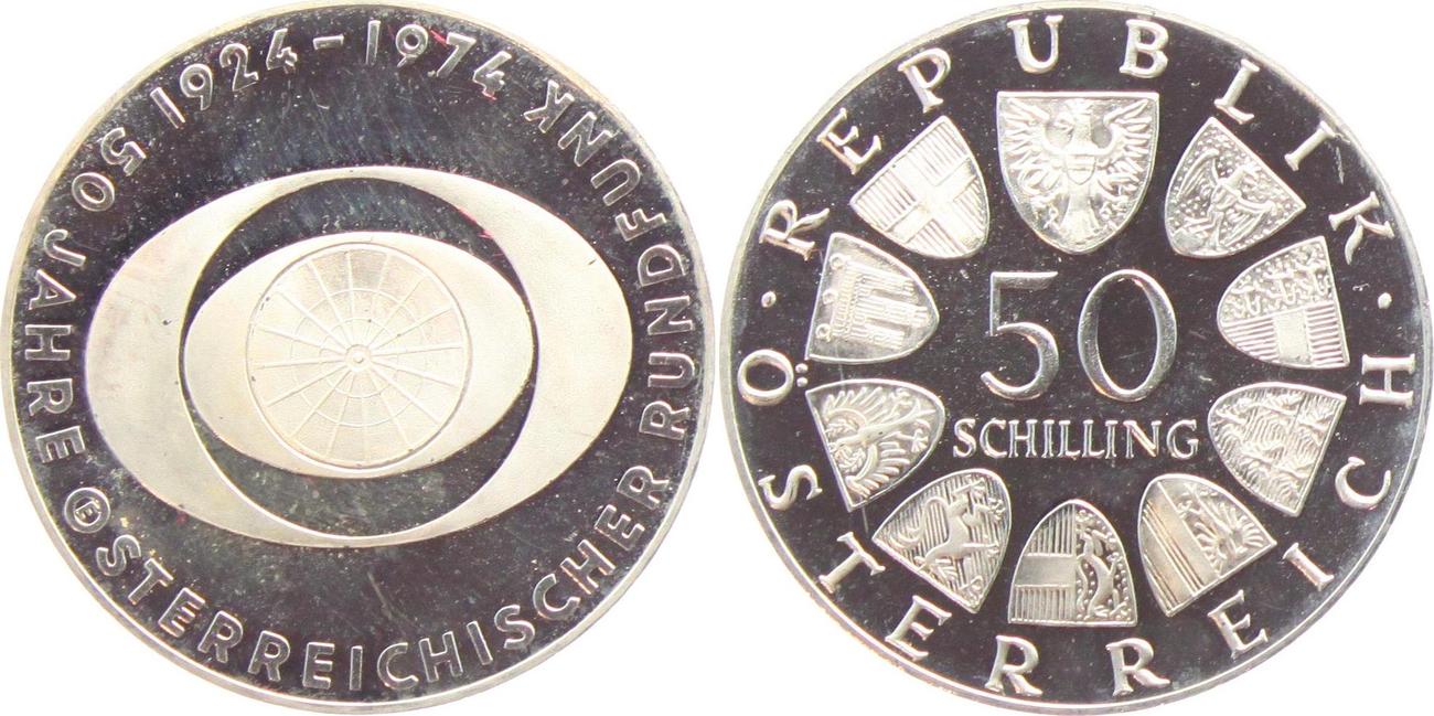 50 Schilling 1974 Auge des Österreichischen Rundfunks Proof | MA-Shops