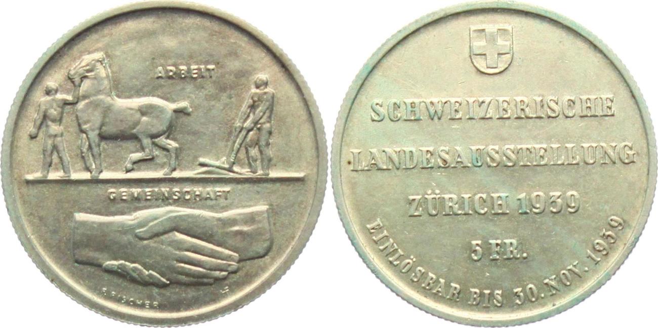 Schweiz 5 Franken 1939 Landesausstellung CH UNC | MA-Shops