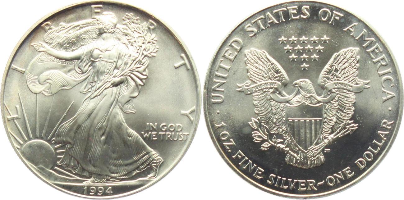 USA 1 Dollar 1994 Silber Eagle - 1 Unze BU | MA-Shops