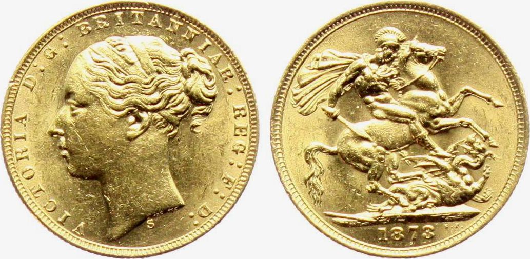 Australien 1 Pound 1873 S Queen Victoria - Jugend Portrait (1837-1901 ...