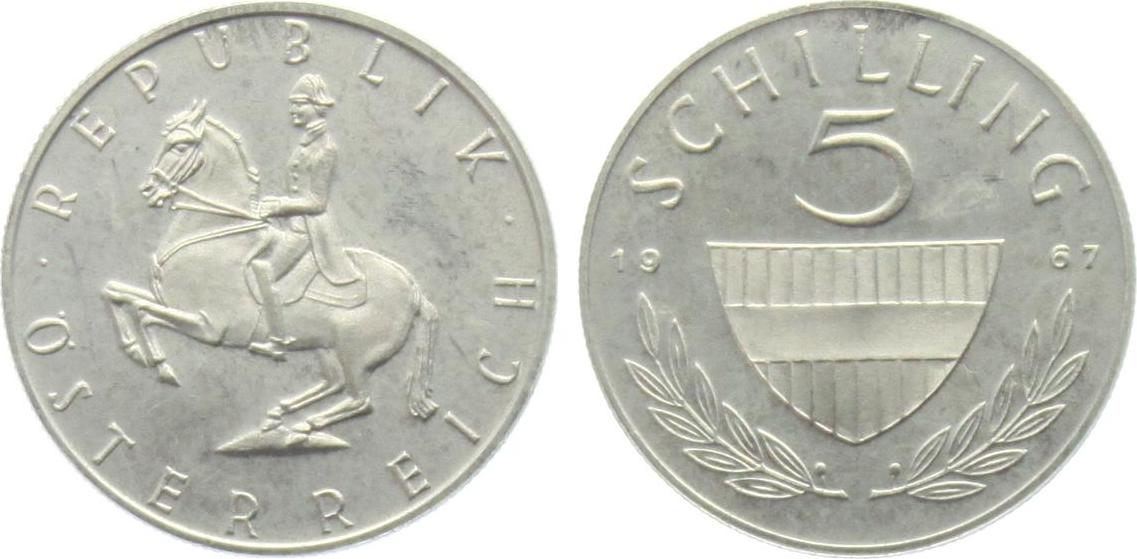 5 Schilling 1967 2. Republik Österreich (ab 1945) Proof | MA-Shops