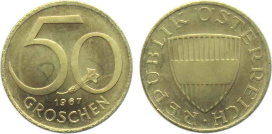 50 Groschen 1967 2. Republik Österreich (ab 1945) Proof | MA-Shops