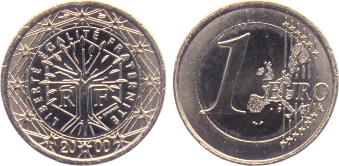 Frankreich 1 Euro 2000 Baum - Pflanze brf - bankfrisch Русские монеты ...