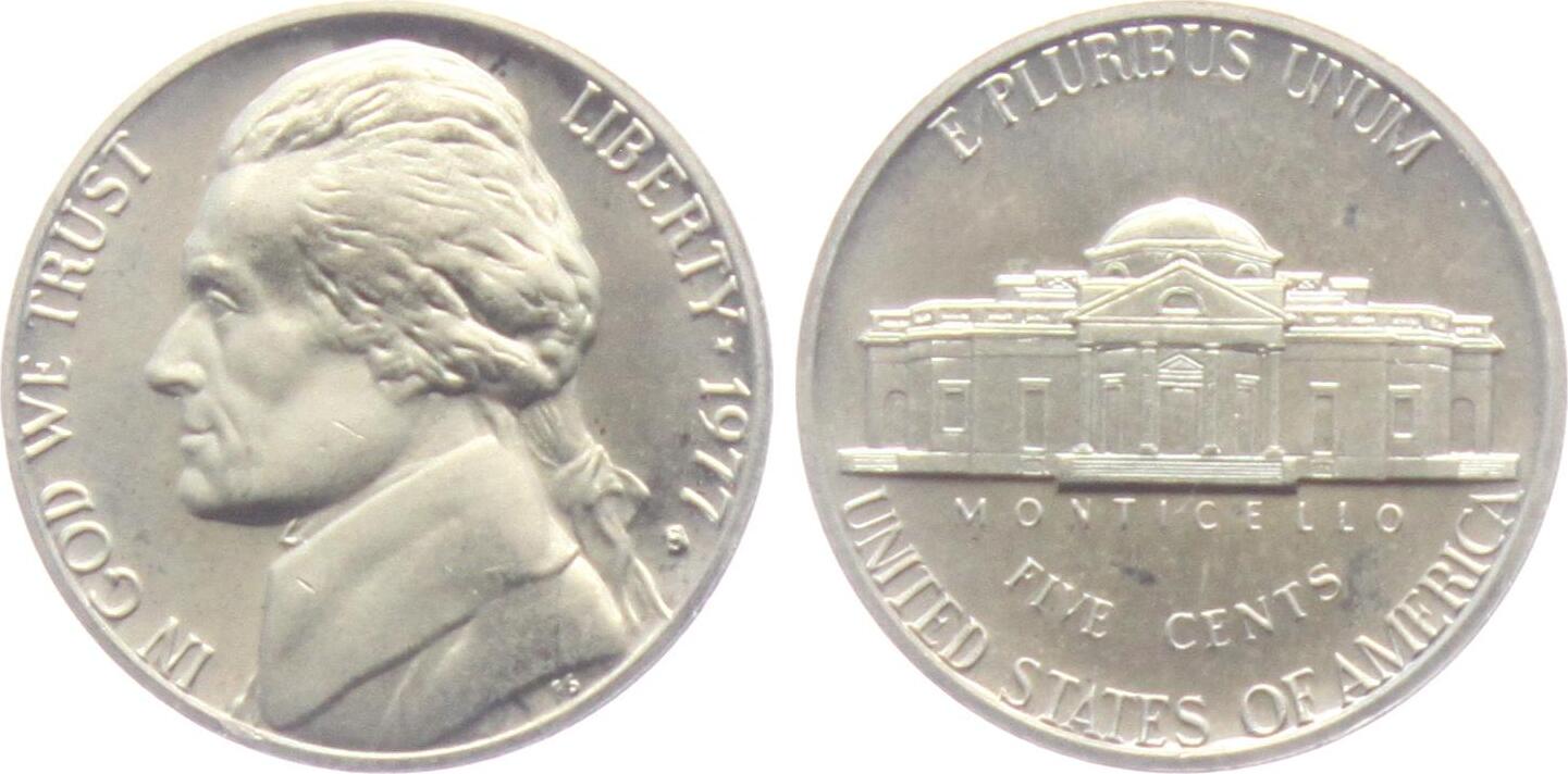 USA 5 Cents 1977 S Jefferson Monticello Proof MA Shops usa-5-cents-1977-s-jefferson-monticello-proof-ma-shops