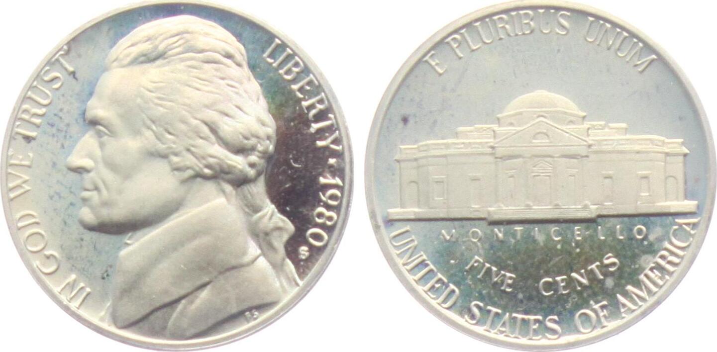 USA 5 Cents 1980 S Jefferson Monticello Proof MA Shops usa-5-cents-1980-s-jefferson-monticello-proof-ma-shops
