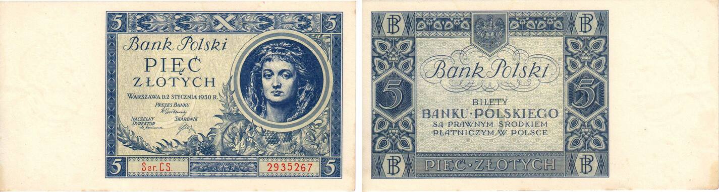 Banknote - Polen - 5 Zlotych - 1930 EF | MA-Shops