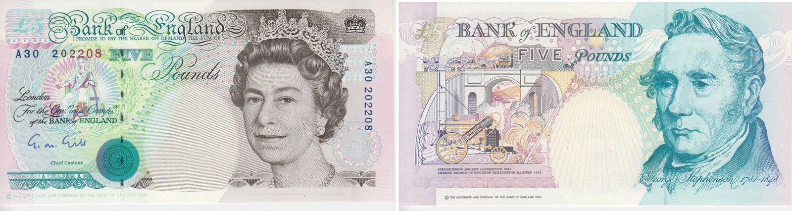 5 Pounds Banknote - Großbritannien - 1990-1992 - 5 Pounds - George ...