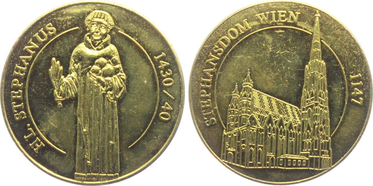 Medaille ohne Jahr Wien - Stephansdom 1147 - Heiliger Stephanus 1430/40 ...