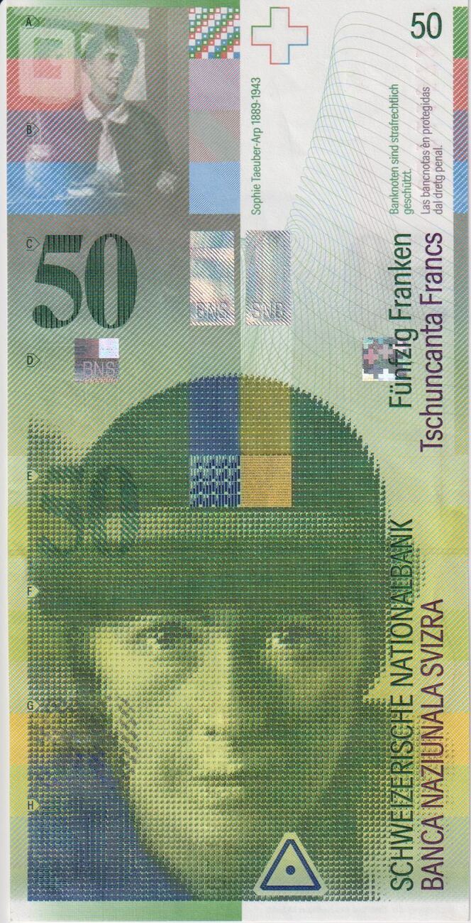 Banknote - Schweiz - 50 Franken - ohne Jahr - Sophie Taeuber-Arp ...