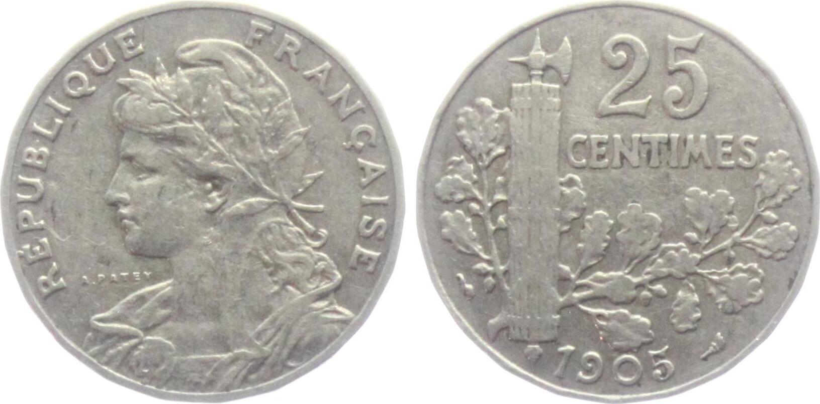 Frankreich 1905 25 Centimes VF | MA-Shops