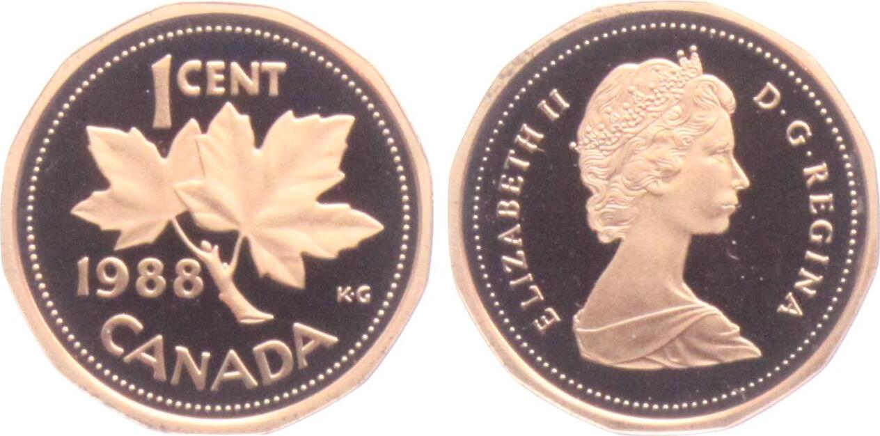 Kanada 1 Cent 1988 Ahornblatt - Maple Leaf PP - in Kapsel | MA-Shops