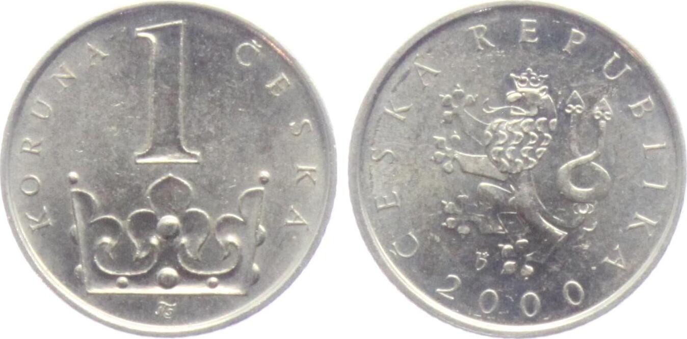 1 Koruna / 1 Krone Tschechien - 2000 - 1 Koruna - vz min. RF ...