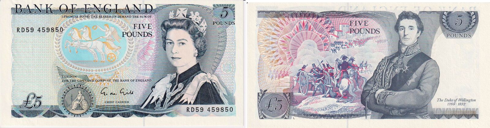 Banknote - Großbritannien - 1973-1980 - 5 Pounds - Duke of Wellington ...