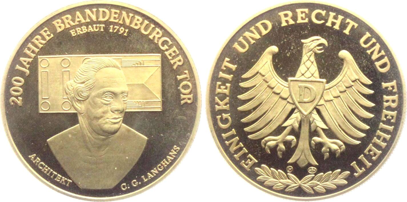 Berlin Medaille ohne Jahr 200 Jahre Brandenburger Tor - BBT - Architekt ...
