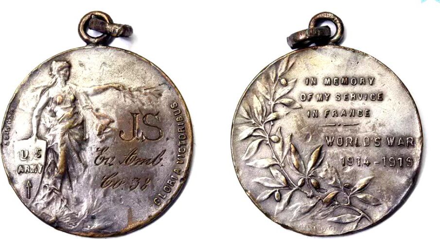 USA 1919 Militär Erinnerungsmedaille American Expedition to France 1914 ...