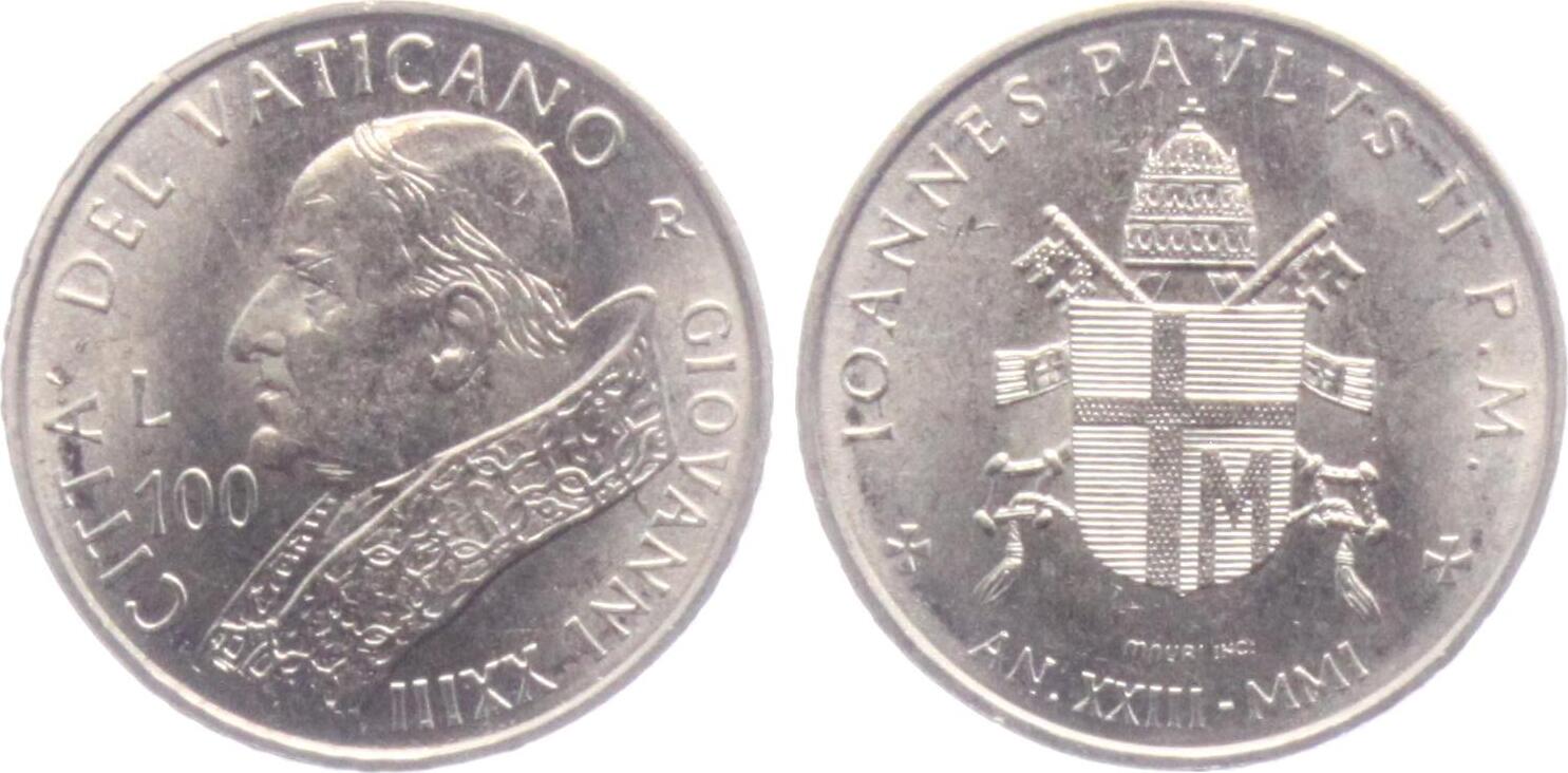 Vatikan 100 Lire 2001 Johannes XXIII. (1958-1963) VF+ | MA-Shops