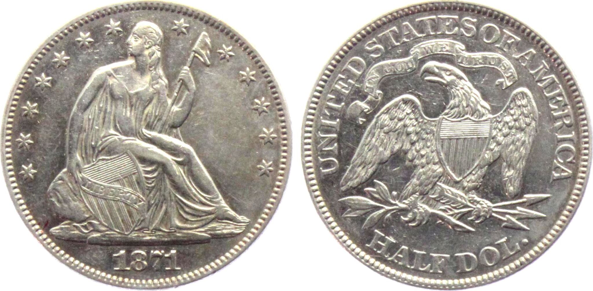 USA 1/2 Dollar 1871 Sitzende Liberty EF | MA-Shops