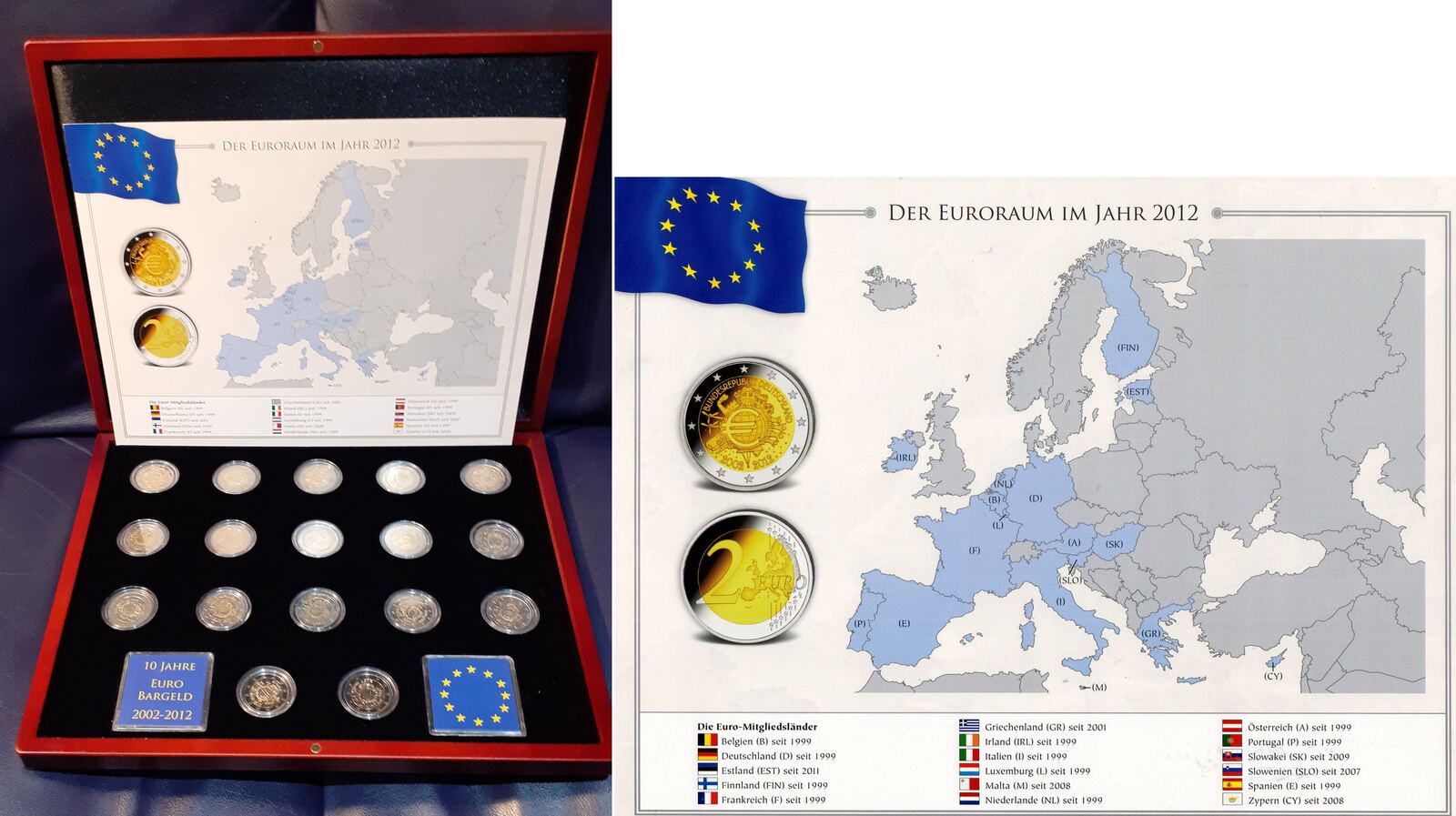 EU-Europa 17x 2 Euro 2012 2 Euro Serie -10 Jahre EURO-Bargeld ( 17 ...