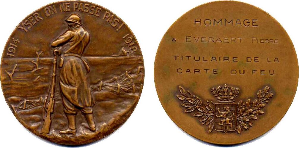 Belgien Bronzemedaille 1918 Westfront-Medaille - Yser On ne Passe pas ...