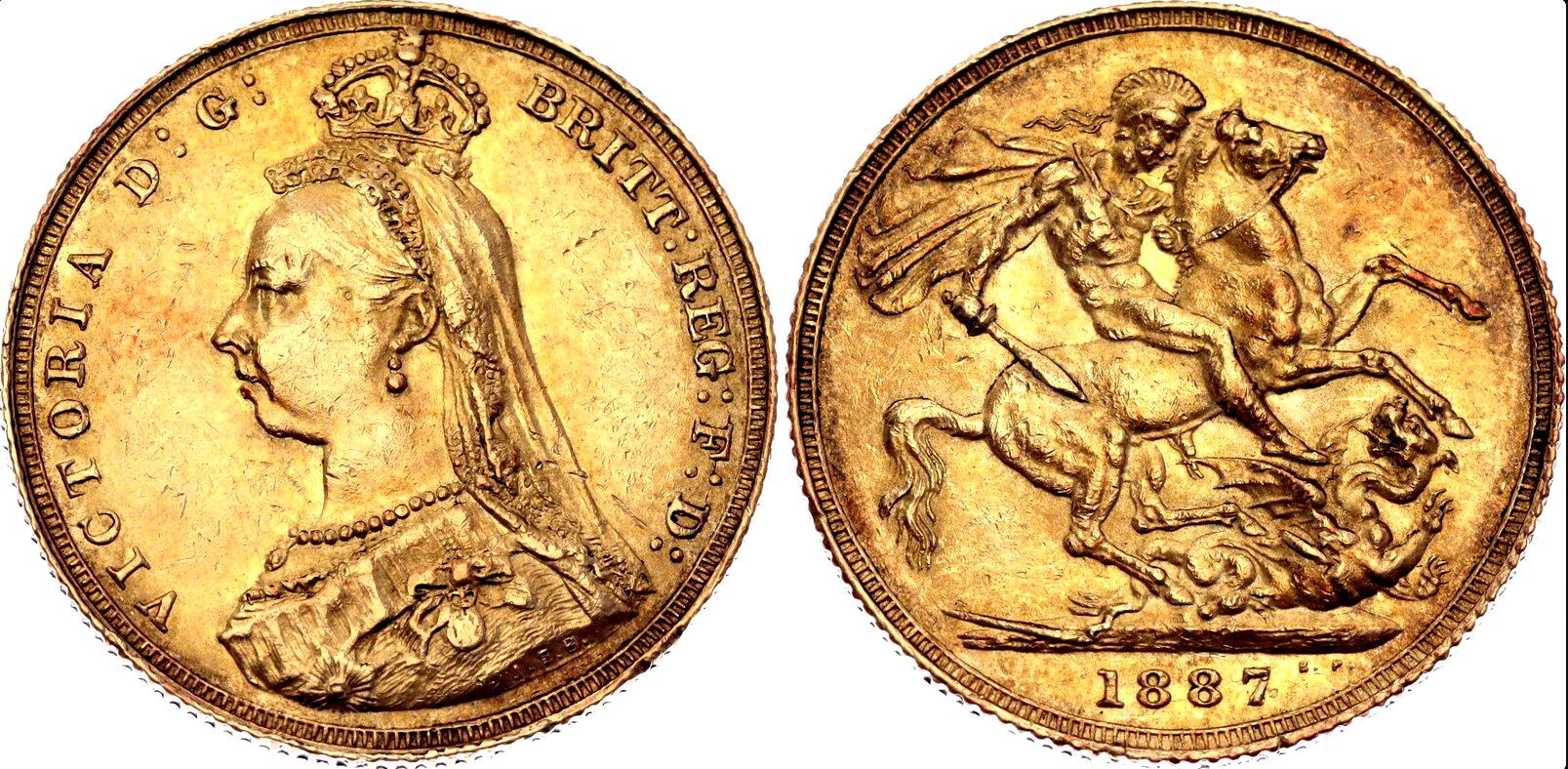 Großbritannien 1 Sovereign 1887 Queen Victoria (1837-1901) - 50 ...