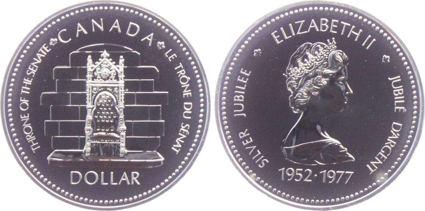 Kanada 1 Dollar 1977 25 Jahre Thronbesteigung PL proof like | MA-Shops