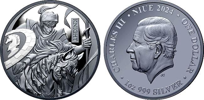 Niue 1 Dollar 2024 Chess Jumper Black Proof in Box | MA-Shops