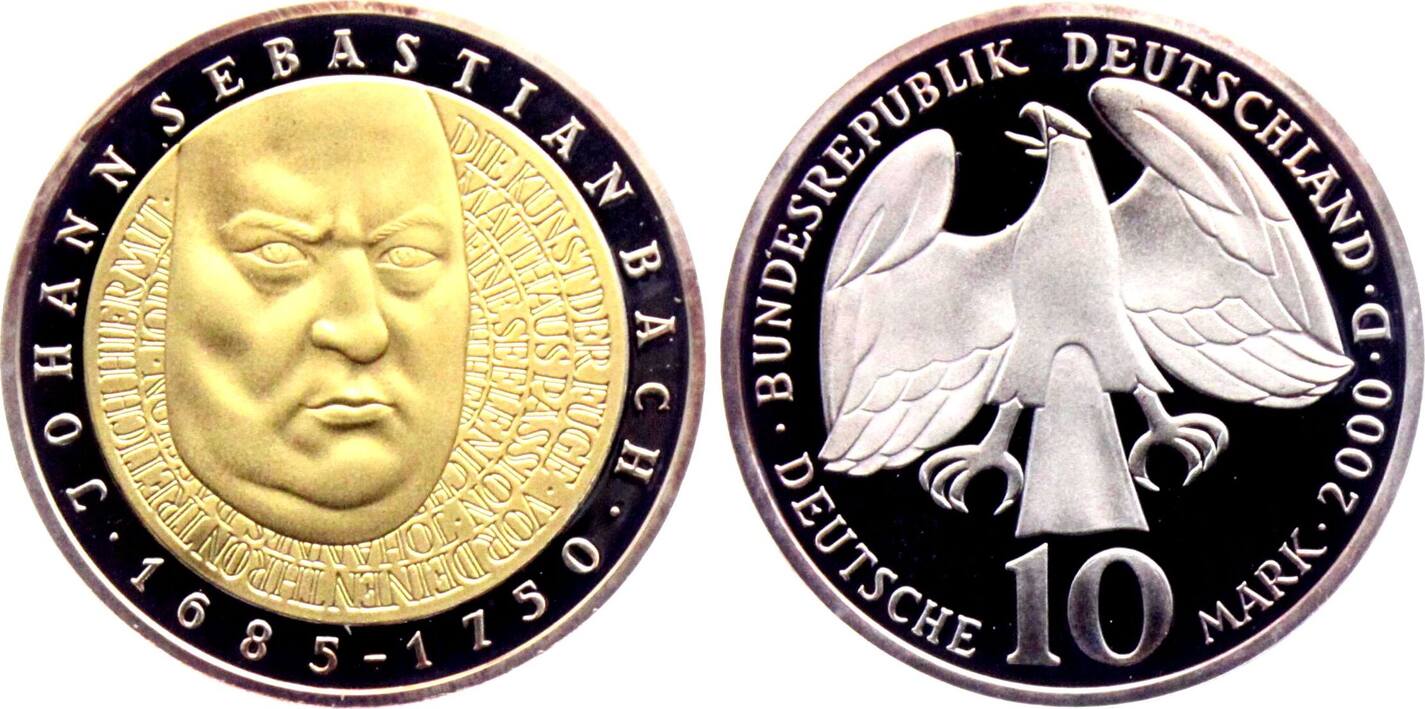 Deutschland 10 Mark 2000 Johann Sebastian Bach - Musik Proof ...