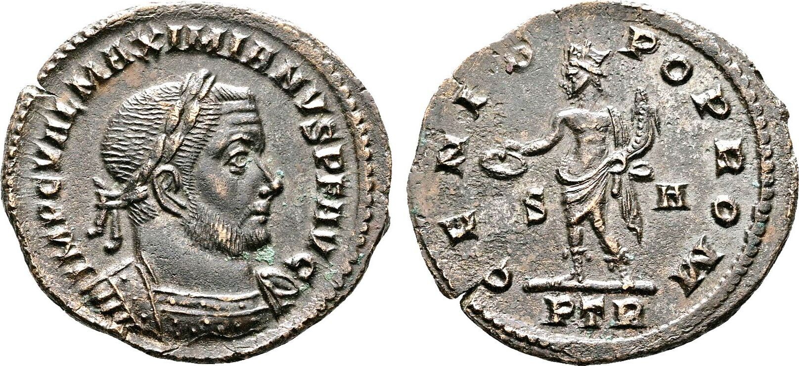 Römisches Kaiserreich Follis 305-311 - Triveri Galerius Maximianus als ...