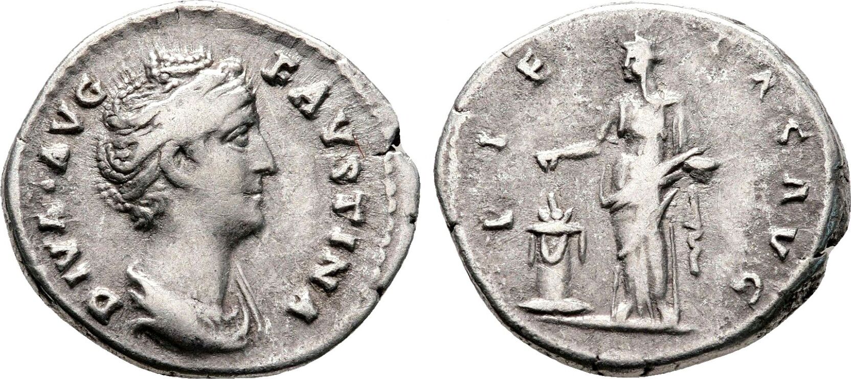 Römisches Kaiserreich Denar 140-141 - Rom Diva Faustina I (140-141) VF / EF | MA-Shops