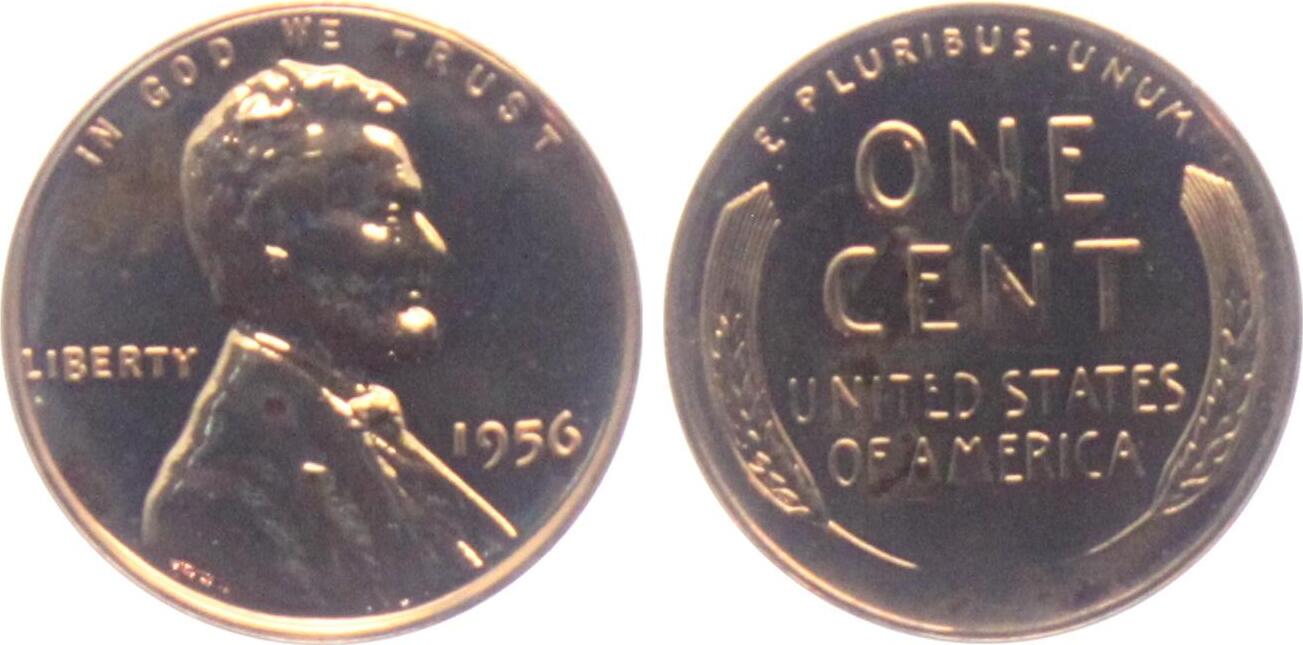 USA 1956 1 Cent - Lincoln Wheat Proof | MA-Shops