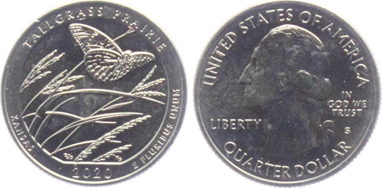 USA 1/4 Dollar - Quarter 2020 S National Parks Quarter - Kansas ...