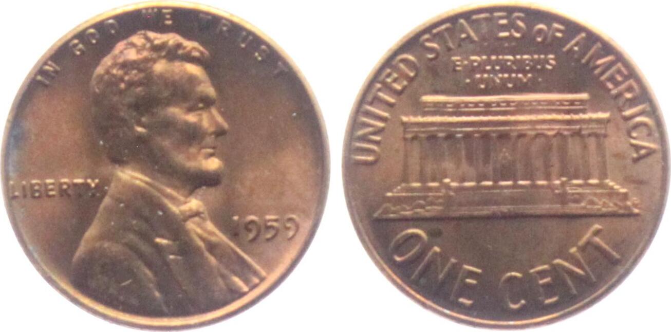 USA 1959 1 Cent - Lincoln Memorial unc | MA-Shops