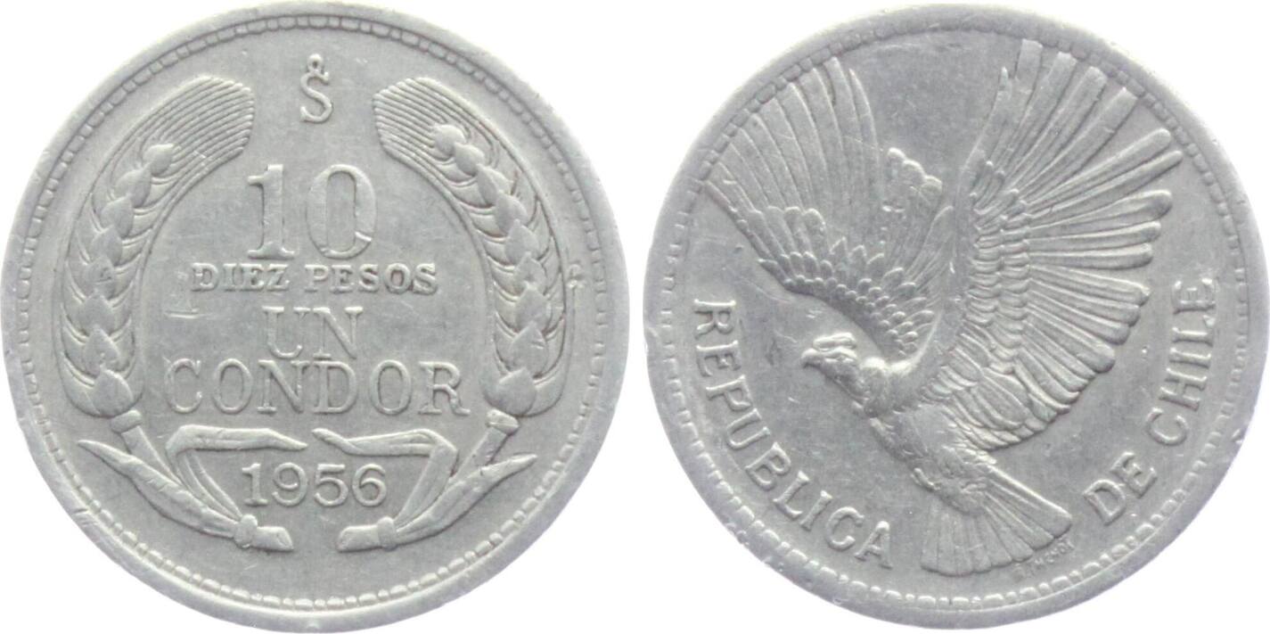 Chile 10 Pesos - 1 Condor 1956 Condor - 10 Pesos EF | MA-Shops